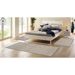 Bettumrandung OTTO HOME "Wolly, Handweb Teppiche" Gr. 14, grau (stone), H:14mm, Obermaterial: 93% Wolle, 7% Polyester, Bettumrandungen, Bettvorleger, Wolle, handgewebt, L&auml;ufer-Set Wohnzimmer, Schlafzimmer