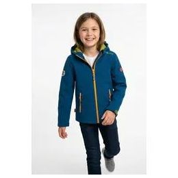 Softshelljacke Trollkids "KIDS TROLLFJORD JACKET", Kinder, Gr. 176, madeira blau, pear gr&uuml;n, Obermaterial: 94% Polyester, 6% Elasthan, normal, Jacken Softshelljacke