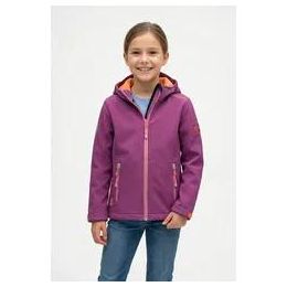 Softshelljacke Trollkids "GIRLS TROLLFJORD JACKET", Kinder, Gr. 164, mallow pink, papaya, Softshell, Obermaterial: 94% Polyester, 6% Elasthan, normal, Jacken Softshelljacke, f&uuml;r Kinder und Jugendliche, sportlicher Stil, winddicht