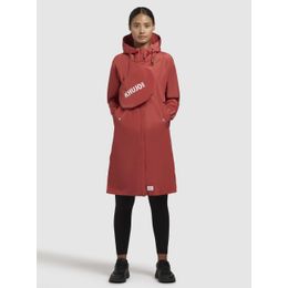 Kurzmantel Khujo "TIMEA", Damen, Gr. S, rot (blassrot), Web, 100% Polyester, unifarben, regular fit ca. Mitte Oberschenkel, eingesetzt elastischer Bund, M&auml;ntel Kurzmantel