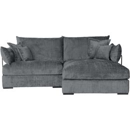 Ecksofa Home Affaire "Casa XXL L-Form, B: 247 cm", dunkelgrau, B:247cm T:187cm, 100% Polyester, Sofas, Ecksofa, 4 Zierkissen, Mega-Sofa, in Cord oder Chenille-Struktur, Federkern