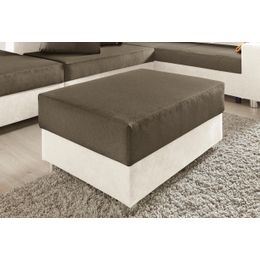 Hocker Collection AB "Paris, B: 92 cm", beige (beige, hellbraun), B:92cm H:42cm T:70cm, Microfaser PRIMABELLE (100% Polyester) / Struktur (100% Polyester);Kunstleder SOFTLUX / Struktur (100% Polyester);Microfaser PRIMABELLE (100% Polyester), Hocker, Hocker, mit Federkern