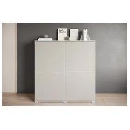 Highboard OTTO HOME "Kenia, moderne grifflose Hochkommode mit 4 T&uuml;ren, Breite 120 cm", kaschmir, B:120cm H:125cm T:39,5cm, FSC-zertifizierter Holzwerkstoff, Sideboards, Highboard, Push-to-Open-Fronten, h&ouml;henverstellbaren Einlegeb&ouml;den
