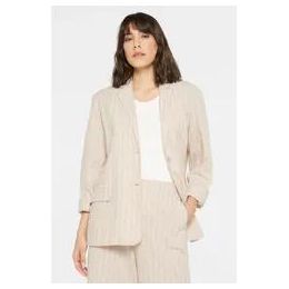 Jackenblazer SENSES.THE LABEL, Damen, Gr. M, summer sand, Material: 70% Baumwolle, 30% Leinen, gestreift, regular fit normal, tiefer V-Ausschnitt, eingesetzt gerader Abschluss, Blazer