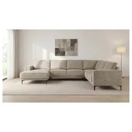 Wohnlandschaft OTTO HOME "OLAND U-Form, XXL, B: 342 cm, Skandi-Design", beige, B:342cm H:85cm T:260cm, 100% Polyester, Sofas, Wohnlandschaft, Skandi-Design in Struktur, Flachgewebe, Luxus-Microfaser, Boucle
