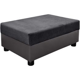 Hocker Collection AB "Parma, B: 98 cm", grau (anthrazit), B:98cm H:42cm T:68cm, 100%Polyester, Hocker, Hocker, mit Federkern