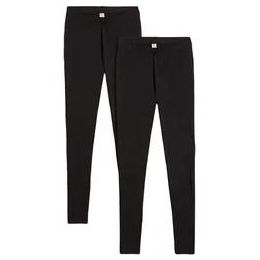 Leggings bonprix, Damen, Gr. 56/58 (XXXL), N-Gr, schwarz (schwarz, schwarz), Web, Obermaterial: 95% Baumwolle, 5% Elasthan, unifarben, skinny fit lang, Hosen Leggings, aus Baumwolle und Elasthan, schmale Passform, mit Elastikbund