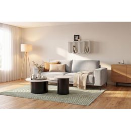 3-Sitzer OTTO HOME "OLAND, B: 224 cm - Skandi-Design", braun (latte), B:224cm H:85cm T:83cm, 100% Polyester, Sofas, Struktur, Flachgewebe, Luxus-Microfaser, Boucle