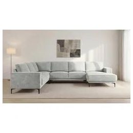 Wohnlandschaft OTTO HOME "OLAND U-Form, XXL, B: 342 cm, Skandi-Design", beige (sand), B:342cm H:85cm T:260cm, 100% Polyester, Sofas, Wohnlandschaft, Skandi-Design in Struktur, Flachgewebe, Luxus-Microfaser, Boucle
