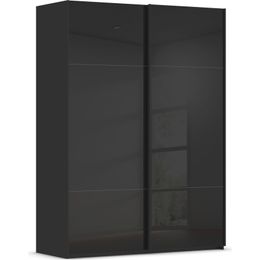 Schwebet&uuml;renschrank Rauch "Kleiderschrank Schrank Garderobe Schlafzimmerschrank CONTIDO", schwarz (schwarz, glas schwarz), B:162cm H:223cm T:68cm, Holzwerkstoff, Schr&auml;nke, Schwebet&uuml;renschrank, aus hochwertigem Material in 6 Breiten 2 Griff-Farben MADE IN GERMANY