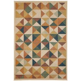 Teppich ANDIAMO "Sedona Dreieck", bunt (multi), B:200cm H:6mm L:290cm, Polypropylen, Teppiche, Teppich, Flachgewebe, modernes Design, In- und Outdoor geeignet