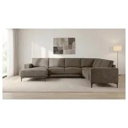 Wohnlandschaft OTTO HOME "OLAND U-Form, XXL, B: 342 cm, Skandi-Design", braun, B:342cm H:85cm T:260cm, 100% Polyester, Sofas, Wohnlandschaft, Skandi-Design in Struktur, Flachgewebe, Luxus-Microfaser, Boucle