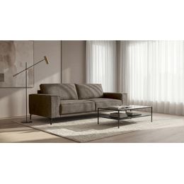 3-Sitzer OTTO HOME "OLAND, B: 224 cm - Skandi-Design", braun, B:224cm H:85cm T:83cm, 100% Polyester, Sofas, Struktur, Flachgewebe, Luxus-Microfaser, Boucle