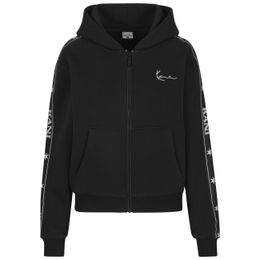 Sweatjacke Karl Kani "Karl Kani Signature Zip Hoodie", Damen, Gr. S, schwarz, 70% Baumwolle, 30% Polyester, Sweatjacken Sweatjacke