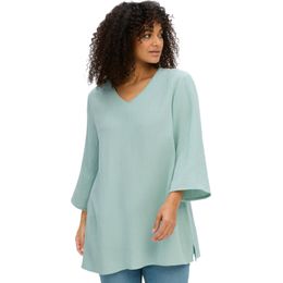 sheego Damen Tunika aus Musselin, in A-Linie kalkmint Gr&ouml;&szlig;e 48