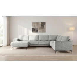 Wohnlandschaft OTTO HOME "OLAND U-Form, XXL, B: 342 cm, Skandi-Design", beige (sand), B:342cm H:85cm T:260cm, 100% Polyester, Sofas, Wohnlandschaft, Skandi-Design in Struktur, Flachgewebe, Luxus-Microfaser, Boucle