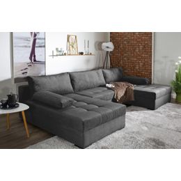 Wohnlandschaft Collection AB "Josy U-Form, B: 307 cm", grau (anthrazit), B:307cm H:41cm T:161cm, 100%Polyester, Sofas, Wohnlandschaft, Bettfunktion & Bettkasten, Federkern