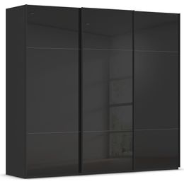 Schwebet&uuml;renschrank Rauch "Kleiderschrank Schrank Garderobe Schlafzimmerschrank CONTIDO", schwarz (schwarz, glas schwarz), B:242cm H:223cm T:68cm, Holzwerkstoff, Schr&auml;nke, Schwebet&uuml;renschrank, aus hochwertigem Material in 6 Breiten 2 Griff-Farben MADE IN GERMANY