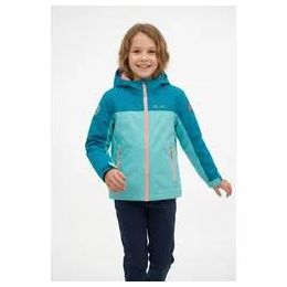 Regenjacke Trollkids "KIDS TELEMARK JACKET", Jungen, Gr. 116, harbor blau, aqua haze, peony rose, Obermaterial: 100% Polyester. Futter: 100% Polyester, Jacken Regenjacke, f&uuml;r sportliche Aktivit&auml;ten, wasserdicht, mit Mesh-Innenfutter