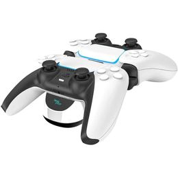 Steelplay Controller-Ladestation "Dual Charging Dock PS5", schwarz (schwarz, wei&szlig;), Ladeger&auml;te