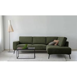 Ecksofa OTTO HOME "Vosby", gr&uuml;n (hunter), B:260cm H:85cm T:208cm, 90% polyester, 10% nylon, Sofas, Ecksofa, 260 cm, Chenille, mit dekorativer Kedernaht, Wellenunterfederung