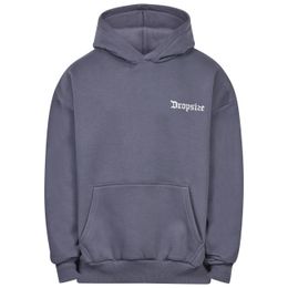 Kapuzensweatshirt DROPSIZE "Dropsize HEAVY OVERSIZE EMBO HOODIE", Herren, Gr. S, irongate, 70% Baumwolle, 30% Polyester, Sweatshirts