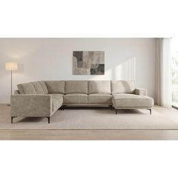 Wohnlandschaft OTTO HOME "OLAND U-Form, XXL, B: 342 cm, Skandi-Design", beige, B:342cm H:85cm T:260cm, 100% Polyester, Sofas, Wohnlandschaft, Skandi-Design in Struktur, Flachgewebe, Luxus-Microfaser, Boucle