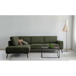 Ecksofa OTTO HOME "Vosby", gr&uuml;n (hunter), B:260cm H:85cm T:208cm, 90% polyester, 10% nylon, Sofas, Ecksofa, 260 cm, Chenille, mit dekorativer Kedernaht, Wellenunterfederung