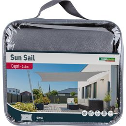 Sonnensegel Windhager "Capri Rechteck", grau, B:300cm T:400cm, Polyethylen, Sonnensegel, 3x4m, grau