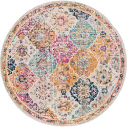 Teppich LIVABLISS "CUZCO", bunt, H:11mm &Oslash;:160cm, Kunstfaser, Teppiche, Teppich, Orient-Optik, Vintage Design, Boho Stil, Kurzflor, Wohnzimmer