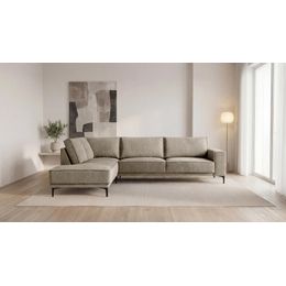 Ecksofa OTTO HOME "OLAND L-Form, B: 289 cm, Skandi-Design", beige, B:289cm H:85cm T:210cm, 100% Polyester, Sofas, Ecksofa, Struktur, Flachgewebe, Luxus-Microfaser, Boucle