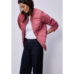 Steppjacke Street One, Damen, Gr. 40, desert berry, Web, Obermaterial: 55% Polyester, 45% Polyamid. Futter: 100% Polyester. Wattierung: 100% Polyester (REPREVE), unifarben, klassisch h&uuml;ftlang, Rundhals, Jacken Steppjacke, mit abnehmbarer Kapuze, Topseller