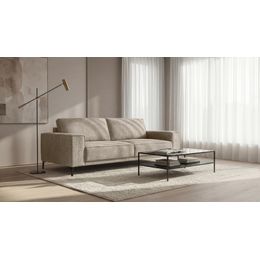3-Sitzer OTTO HOME "OLAND, B: 224 cm - Skandi-Design", beige, B:224cm H:85cm T:83cm, 100% Polyester, Sofas, Struktur, Flachgewebe, Luxus-Microfaser, Boucle
