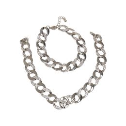 Bettelarmband Urban Classics "Urban Classics Unisex Basic Diamond Necklace And Bracelet Set", silber, Armb&auml;nder, Damen, onesize, Zink, Bettelarmband