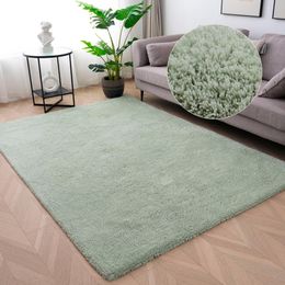 Hochflor-Teppich OTTO HOME "Microfaser Teppich Magong, besonders weich, sehr feiner Flor" Gr. 7, gr&uuml;n (mint), B:240cm H:30mm L:320cm, Kunstfaser, Teppiche, uni, Wohnzimmer, Schlafzimmer, Kinderzimmer, auch rund und als L&auml;ufer