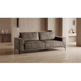 3-Sitzer OTTO HOME "OLAND, B: 224 cm - Skandi-Design", grau (taupe), B:224cm H:85cm T:83cm, 100% Polyester, Sofas, Struktur, Flachgewebe, Luxus-Microfaser, Boucle