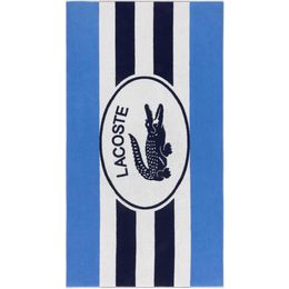 Strandtuch Lacoste "BADGE", marine, B:90cm L:160cm, Frottier, Obermaterial: 100% Baumwolle, Handt&uuml;cher, mit Label-Applikationen
