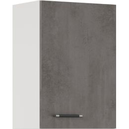 H&auml;ngeschrank IMPULS K&Uuml;CHEN "Prag", in drei Breiten, H&ouml;he: 72,3 cm", grau (beton, optik schiefer dunkelgrau), B:50cm H:72,3cm T:34,2cm, Dekorfolie, Holzwerkstoff, Schr&auml;nke, H&auml;ngeschrank, vormontiert, mit Dreht&uuml;r und zwei verstellbaren Fachb&ouml;den