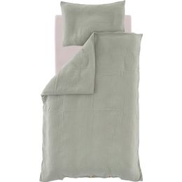 Tr&auml;umeland Babybettw&auml;sche TR&Auml;UMELAND "Bio-Baumwolle", gr&uuml;n, B/L: 100cm x 135cm, 1 Stk., 1 Stk., Musselin, B/L: 60cm x 40cm, 2 Stk., Musselin, Obermaterial: 100% Baumwolle, Bettw&auml;sche, GOTS zertifiziert - aus Bio-Baumwolle