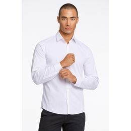 Businesshemd LINDBERGH, Herren, Gr. M, N-Gr, wei&szlig;, Stoff, Obermaterial: 76% Baumwolle, 21% Nylon, 3% Elasthan, slim fit normal, &Auml;rmel mit &Auml;rmelschlitz 2-Knopf-Manschette, Hemden, mit Stretchanteil