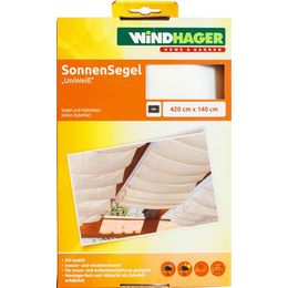 Sonnensegel Windhager, wei&szlig;, B:420cm T:140cm, Polyester, Sonnensegel, f&uuml;r Seilspannmarkise, inklusive Laufhaken, 4,2x1,4 m