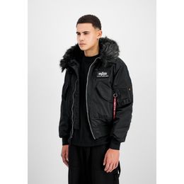 Winterjacke Alpha Industries "45/P Hooded Custom", Herren, Gr. XXL, schwarz (schwarz, schwarz), Obermaterial: 100% Nylon; Futter: 100% Nylon; F&uuml;llung: 100% Polyester, Jacken Winterjacke