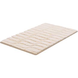 Badematte Grund "Vogue" Gr. 1, beige (natur), H:24mm, Baumwolle, Badematten, Badematte, dichter Flor, Hoch-Tief-Effekt, Wellen-Design