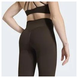 Trainingstights Adidas PERFORMANCE "WORKOUT ESSENTIALS KNIT SCRUNCH 7/8 LEGGINGS", Damen, Gr. M, N-Gr, aurora coffee, normal, gr., Obermaterial: 70% Polyester, 21% Polyamid, 9% Elasthan, Hosen