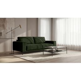 3-Sitzer OTTO HOME "OLAND, B: 224 cm - Skandi-Design", gr&uuml;n, B:224cm H:85cm T:83cm, 100% Polyester, Sofas, Struktur, Flachgewebe, Luxus-Microfaser, Boucle