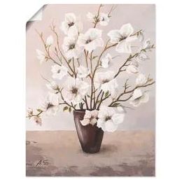 Wandbild Artland "Magnolien", grau (farbe bild(er): grau), B:45cm H:60cm, Bilder, als Leinwandbild, Poster in verschied. Gr&ouml;&szlig;en