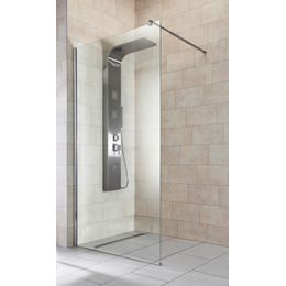 Walk-in-Dusche Welltime "Tropea light", silber (chromfarben), B:100cm H:190cm, Duschw&auml;nde, Inklusive verstellbarem Wandarm