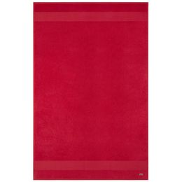 Badetuch Lacoste "LLECROCO", rouge, B:100cm L:150cm, Frottier, Baumwolle, Handt&uuml;cher, Badetuch, mit Label-Applikationen und Bord&uuml;re