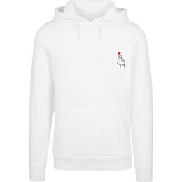 Kapuzensweatshirt MisterTee "MisterTee Love Sign 2.0", Herren, Gr. XXL, wei&szlig;, 65% Baumwolle, 35% Polyester, bedruckt, Sweatshirts