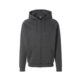 Kapuzenpullover Urban Classics "Urban Classics Herren Zip Hoody", Herren, Gr. 3XL, charcoal, 65% Baumwolle, 35% Polyester, unifarben, loose fit, ohne Ausschnitt, Pullover Kapuzenpullover